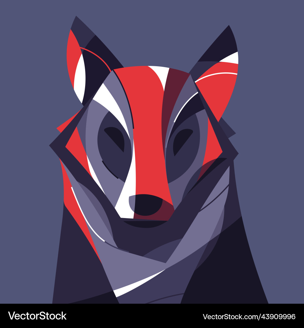 Wolf portrait colorful poster Royalty Free Vector Image