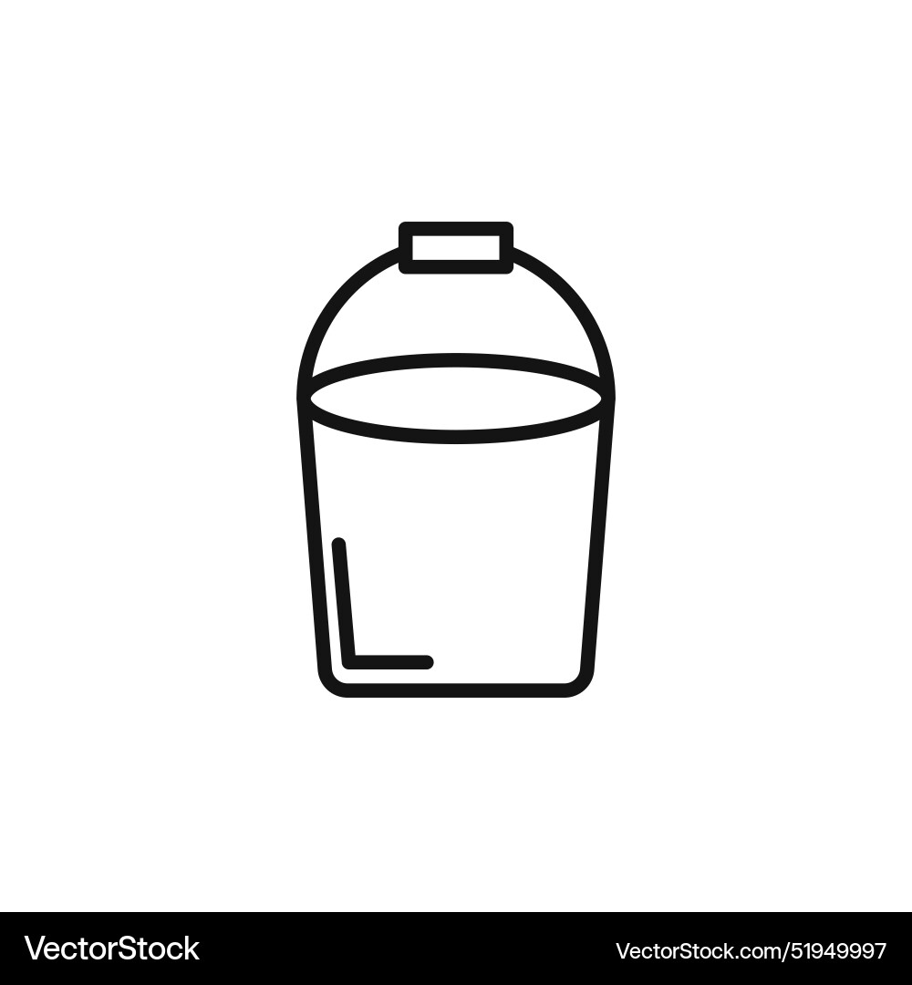 Bucket logo sign outline Royalty Free Vector Image