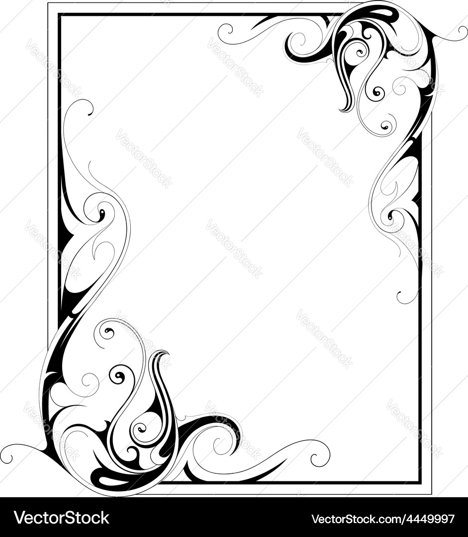 Calligraphic Retro Frame Royalty Free Vector Image