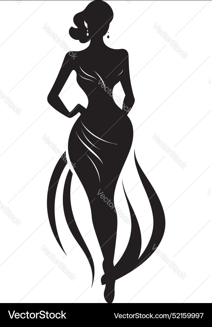 Chic glamorous lady emblem sassy Royalty Free Vector Image