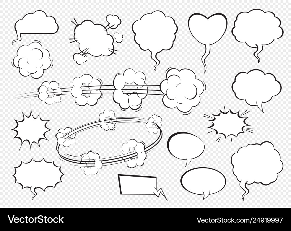 Comic Speech Bubbles Set Royalty Free Vector Image