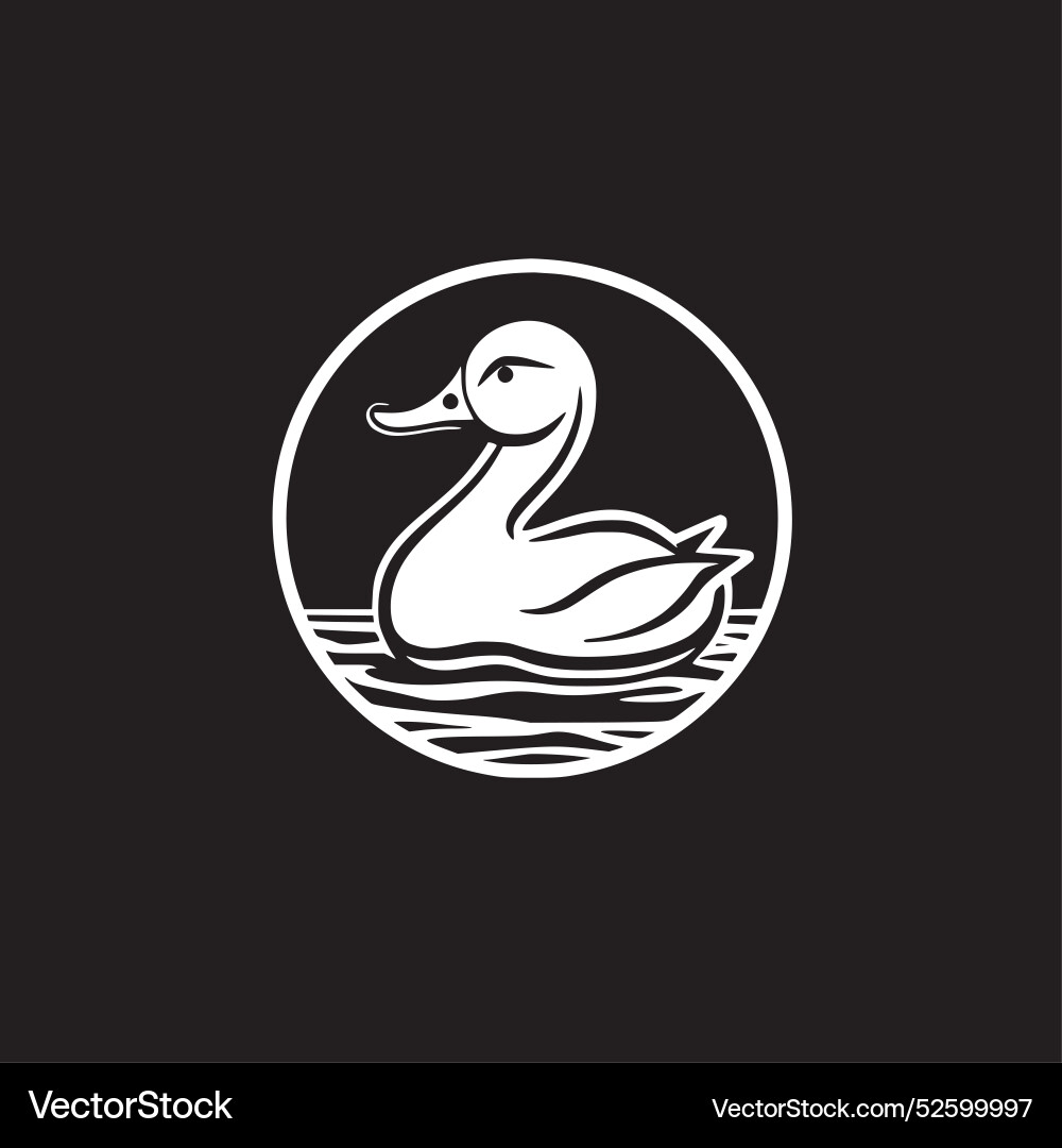 Duck - black and white Royalty Free Vector Image