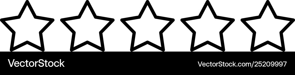 Five stars 5 rating concept icon outline Vector Image