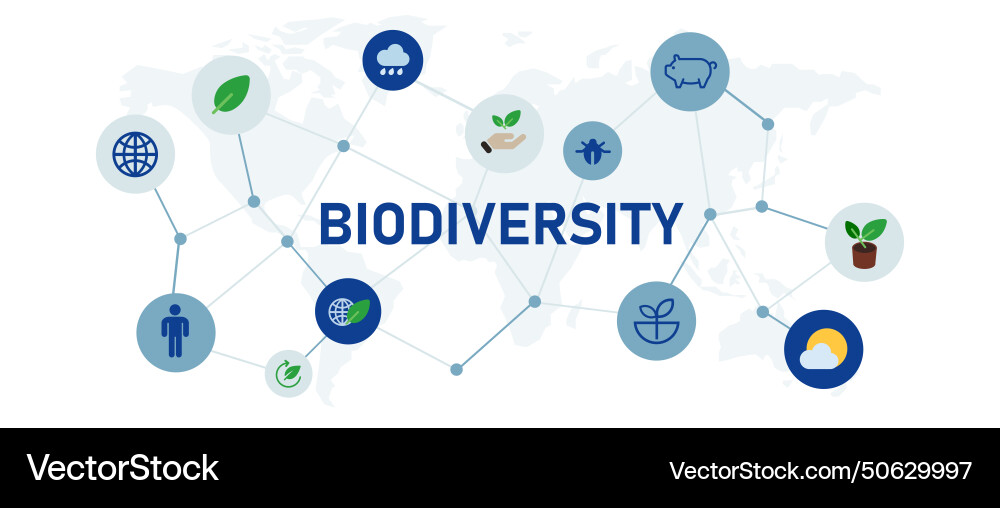 Icon biodiversity different environment plant Vector Image