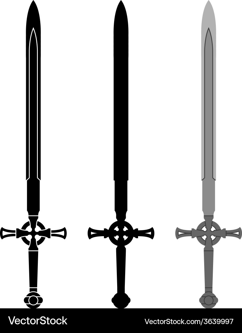 Medieval sword Royalty Free Vector Image - VectorStock