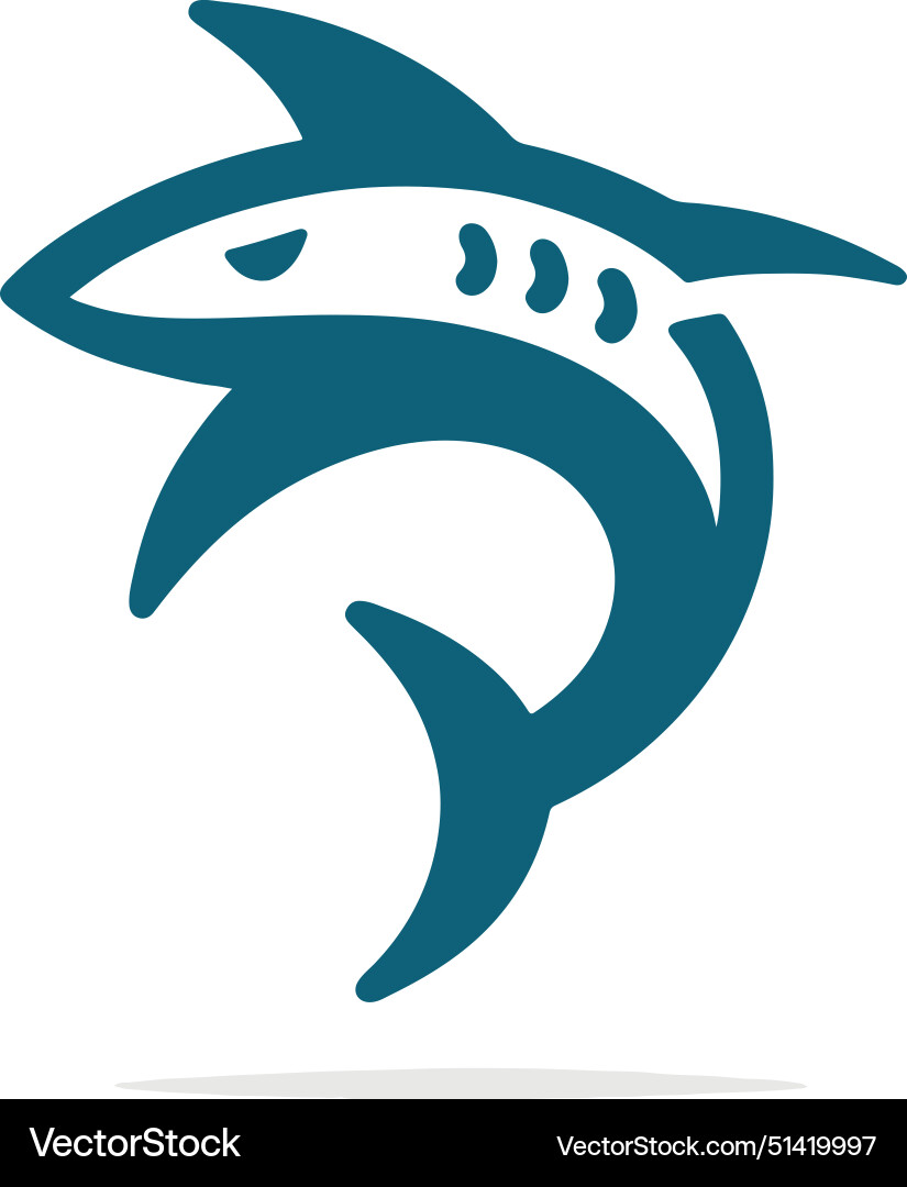 Minimal modern shark Royalty Free Vector Image