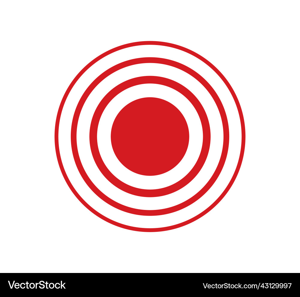 Pain point icon red circle mark target spot Vector Image