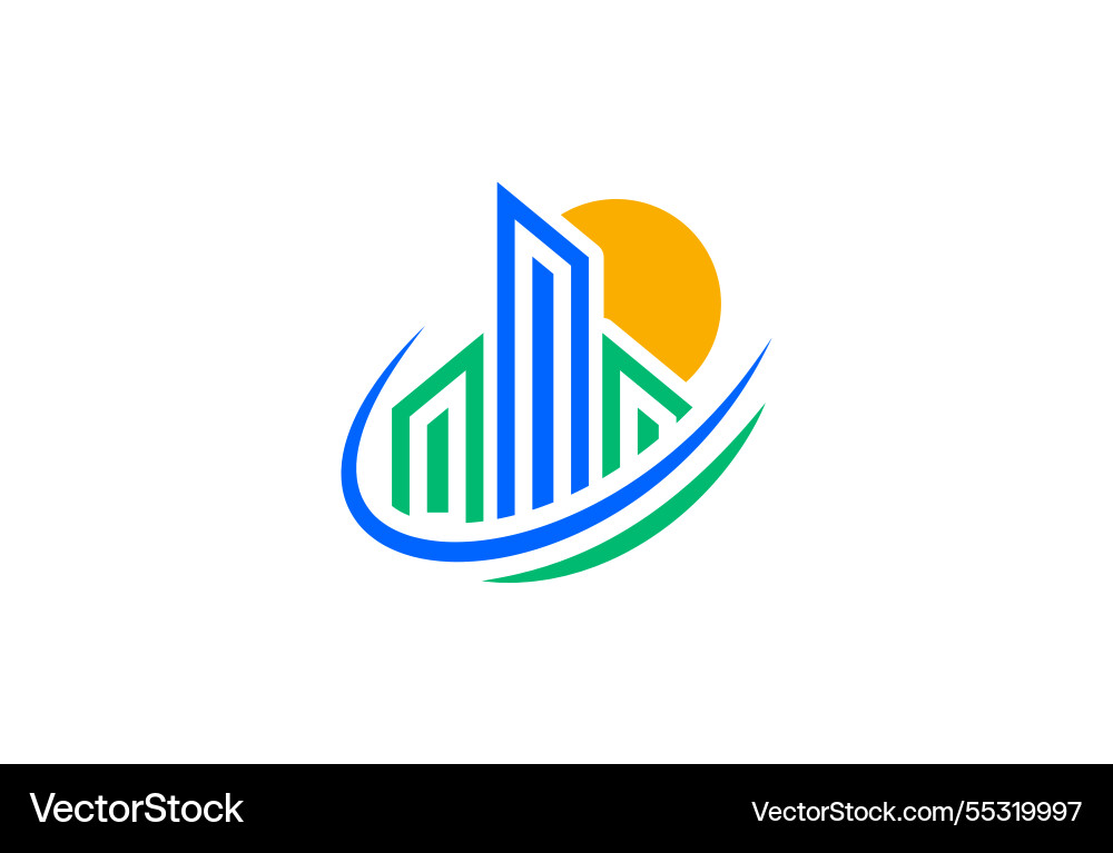 Real estate building logo design template Vector Image