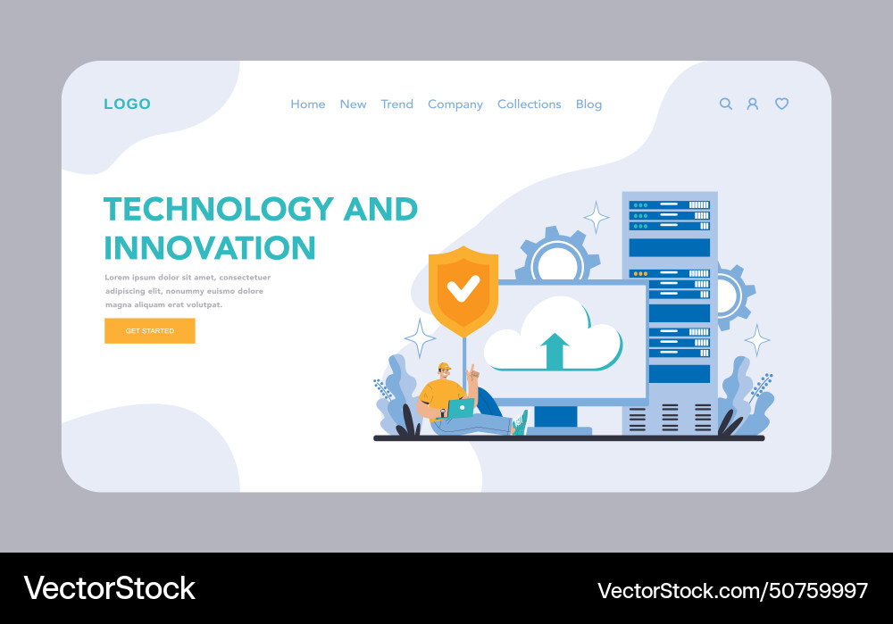 Technology and innovation concept flat Royalty Free Vector