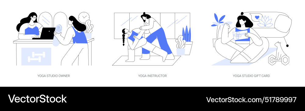 Yoga studio isolated cartoon Royalty Free Vector Image