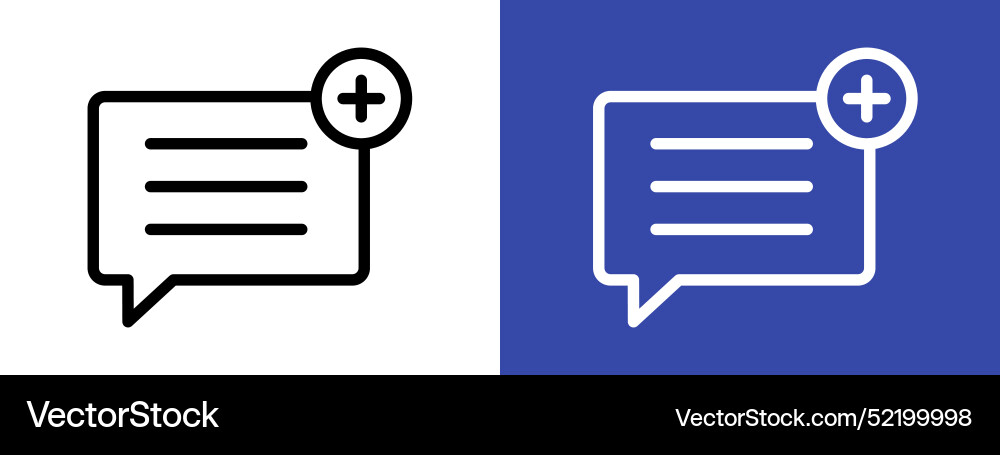 Add chat icon logo sign set outline Royalty Free Vector