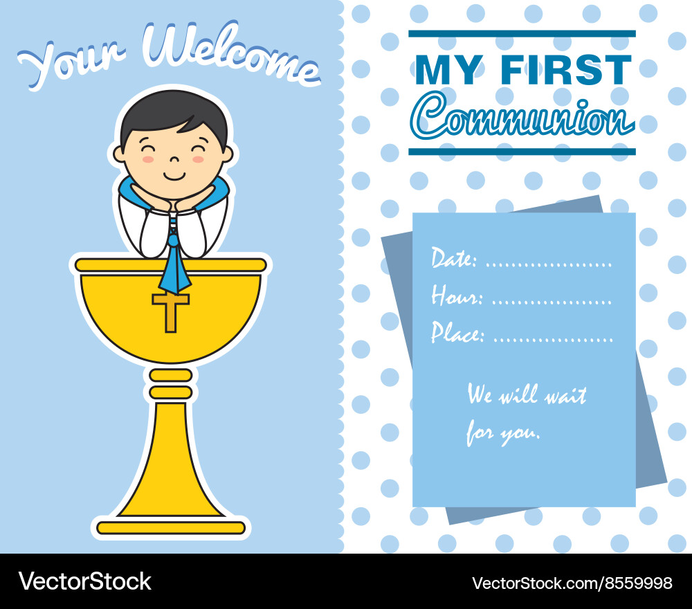 Junge erste Gemeinschaftskarte Lizenzfreies Vektorbild