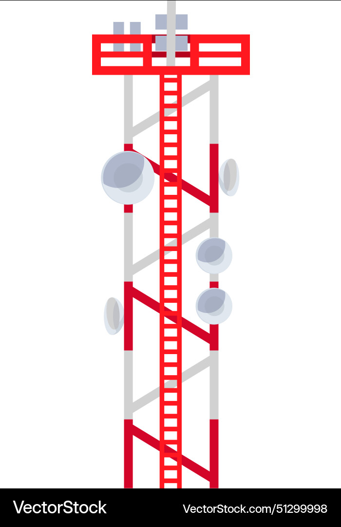 Broadcast technology tower antenna satellite Vector Image