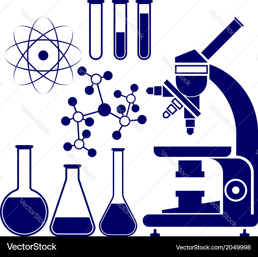 Chemistry Icon Set - Scientific Tools Royalty Free Vector