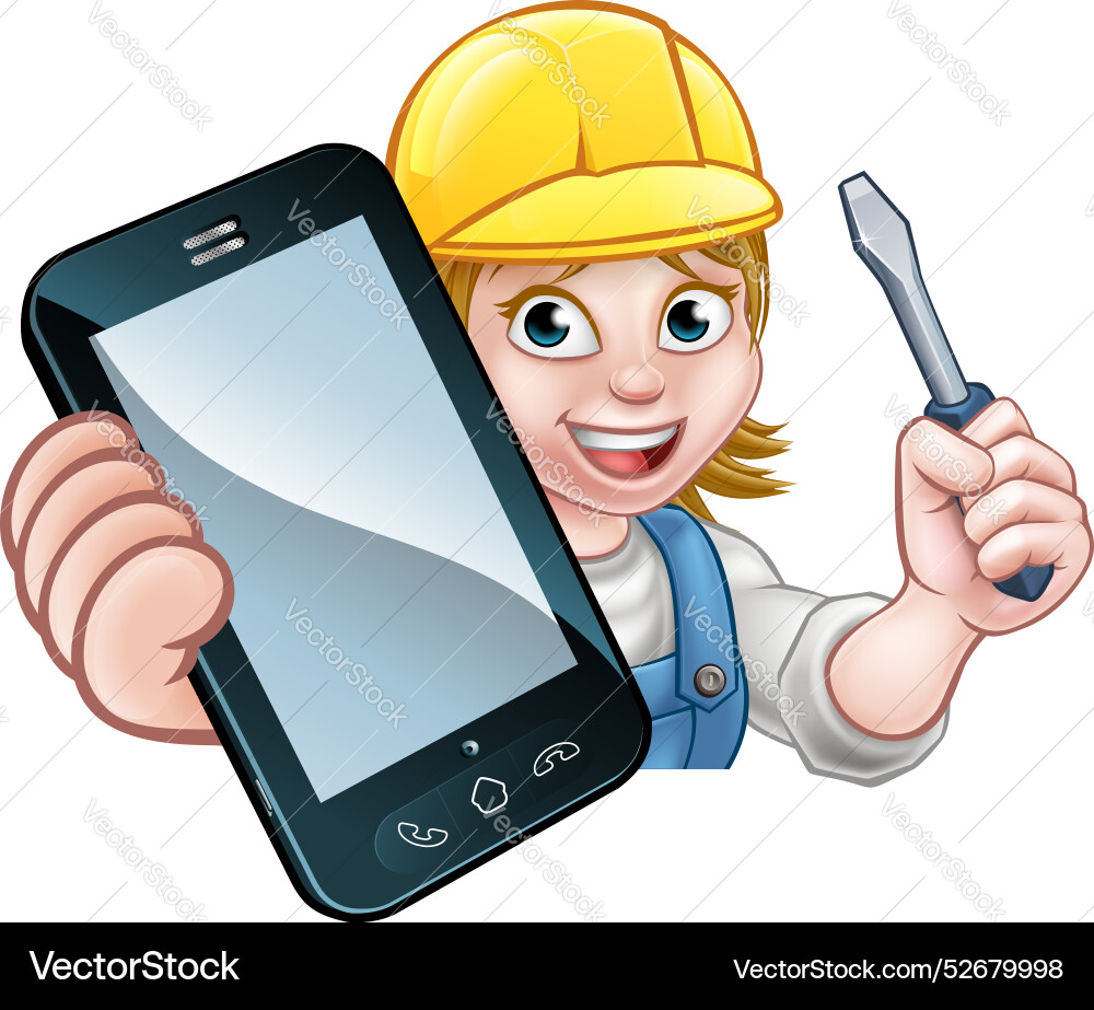 Electrician handyman phone concept Royalty Free Vector Image