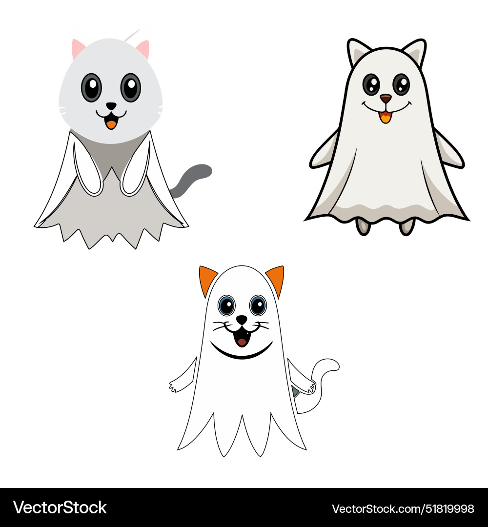 Halloween element 2024 cat boo cute Royalty Free Vector