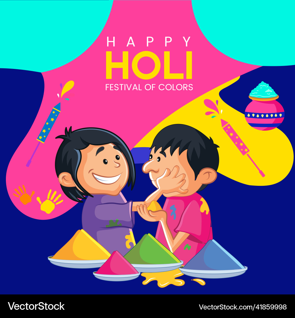 Happy holi banner design Royalty Free Vector Image