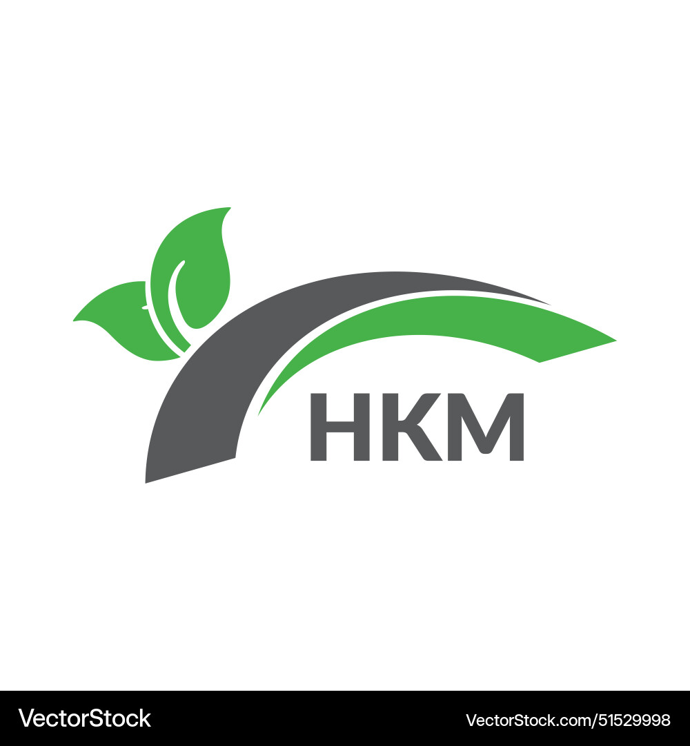 Hkm letter logo design on white background Vector Image