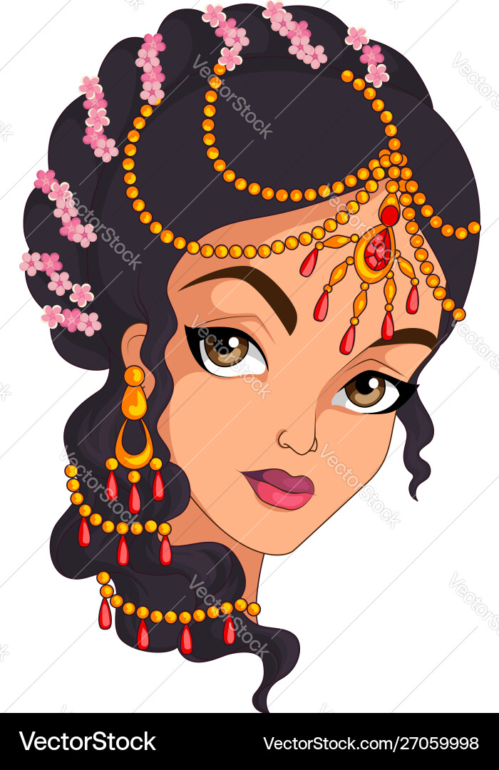 Indian girl portrait Royalty Free Vector Image