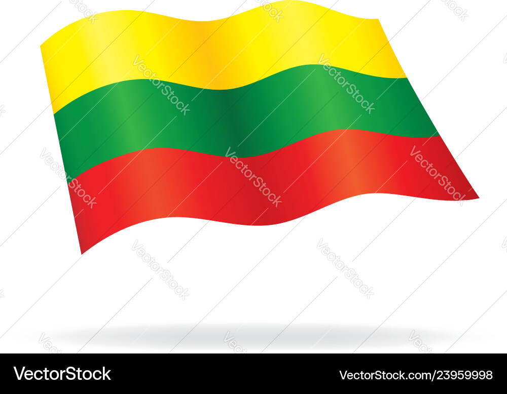 Lithuanian Flag Silk Banner Royalty Free Vector Image