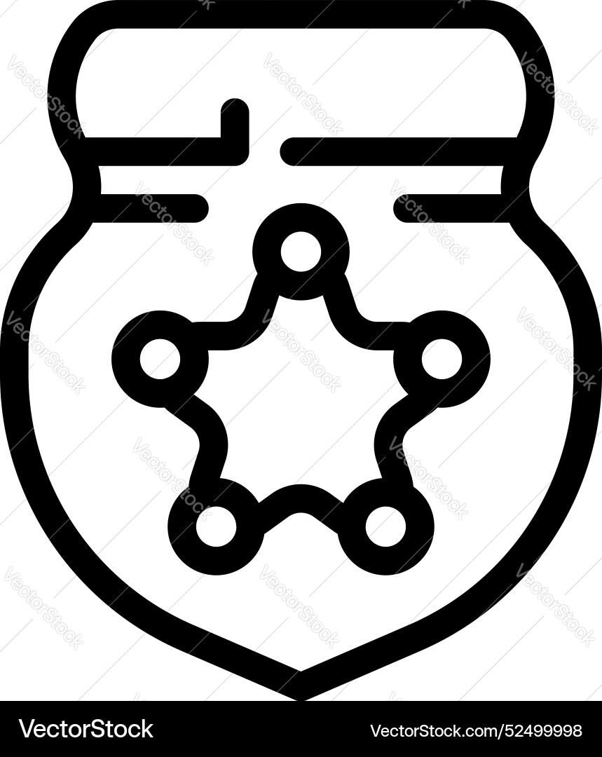 Police officer badge with star shape representing Vector Image