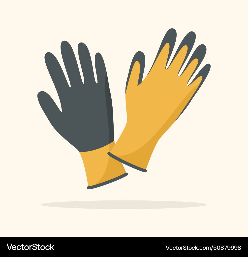 Protective rubber garden gloves in yellow Vector Image