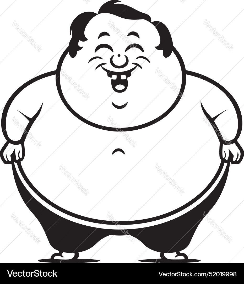 Rotund representation badge design chubby Vector Image