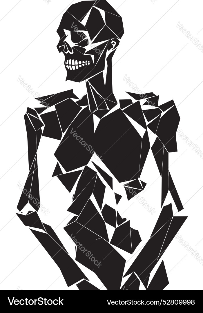Shattered spine fractured skeleton logo Royalty Free Vector