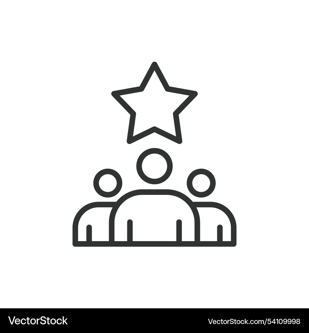 Team goal icon in line design team goal Royalty Free Vector