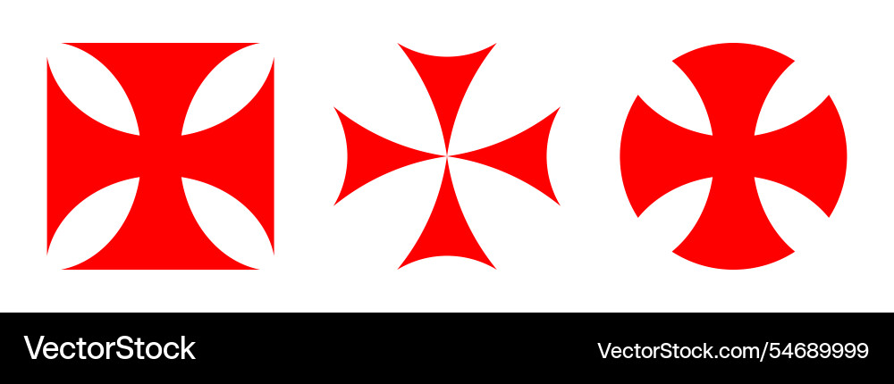 Red knights templar crosses Royalty Free Vector Image