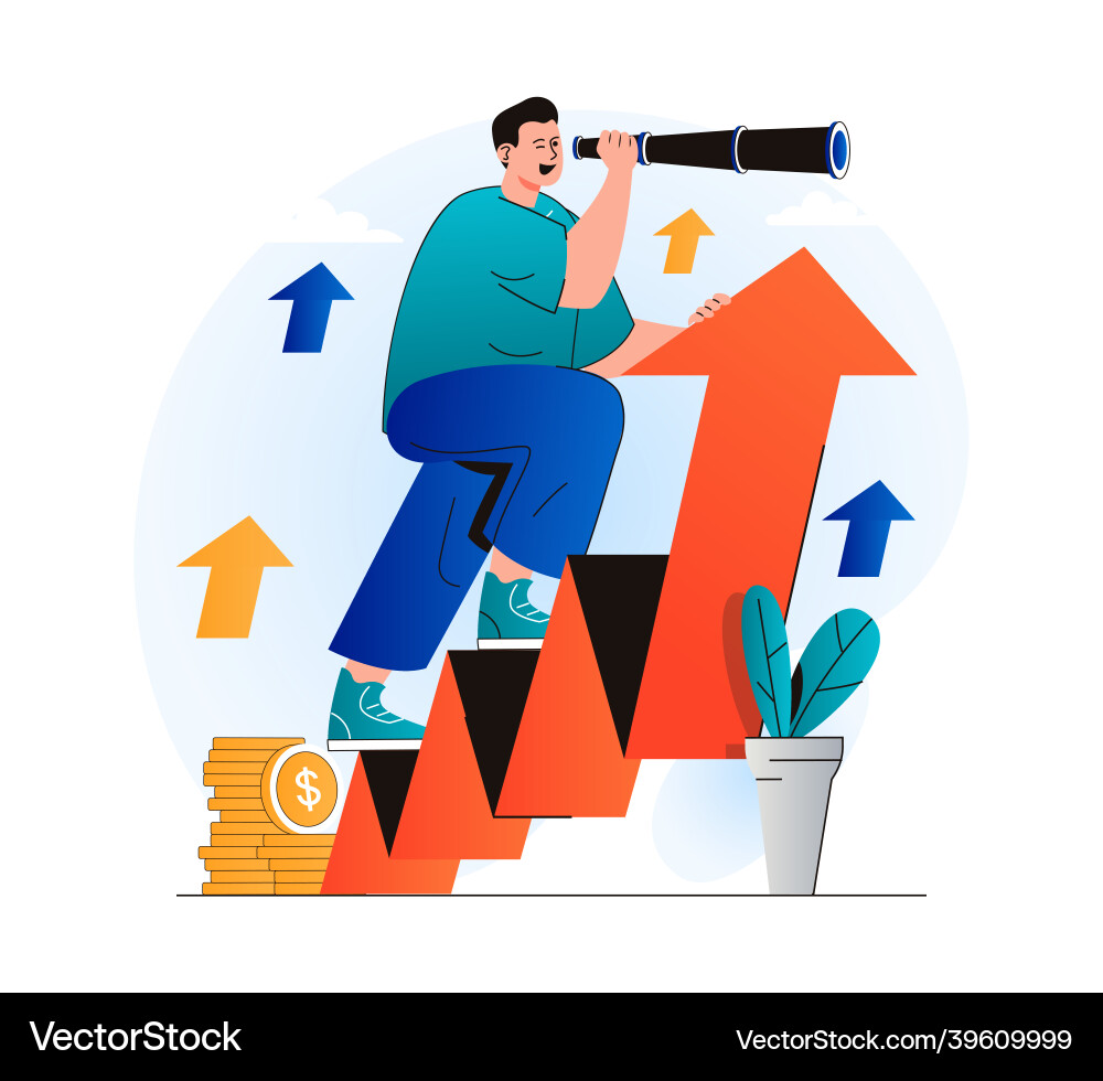 Searching opportunity concept in modern flat Vector Image
