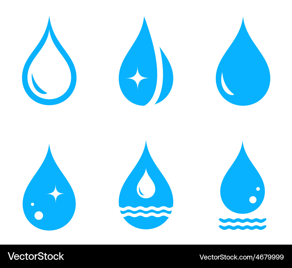 Set droplet icons Royalty Free Vector Image - VectorStock