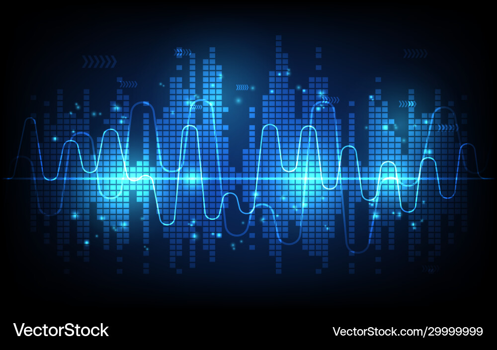 Sound wave rhythm background technology concept Vector Image