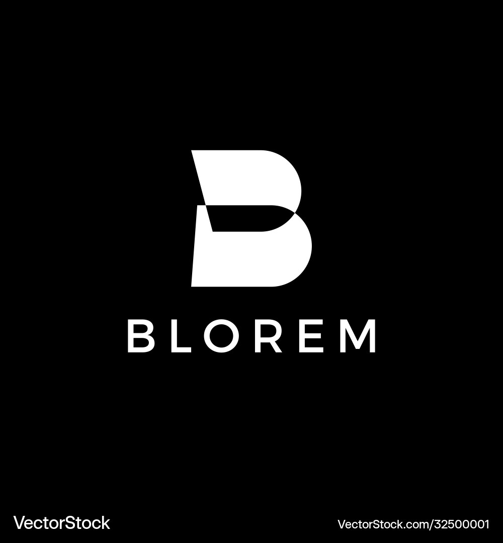 B letter white logo icon Royalty Free Vector Image