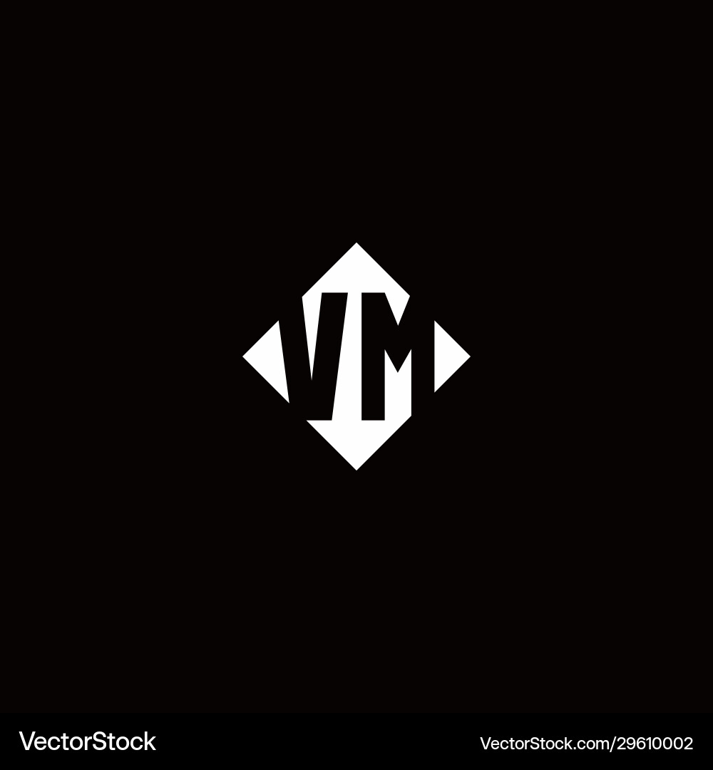 Monogram logo design with diamond square shape Vector Image