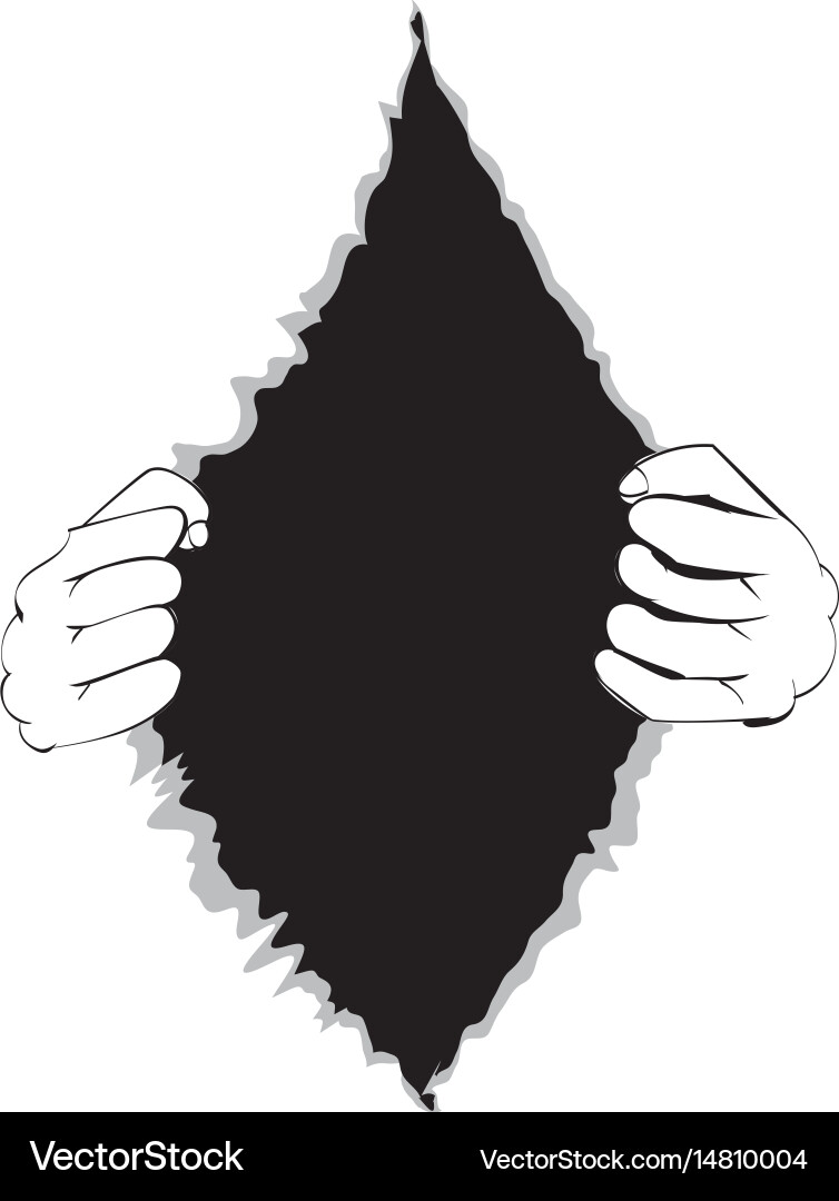 Hands tearing surface Royalty Free Vector Image