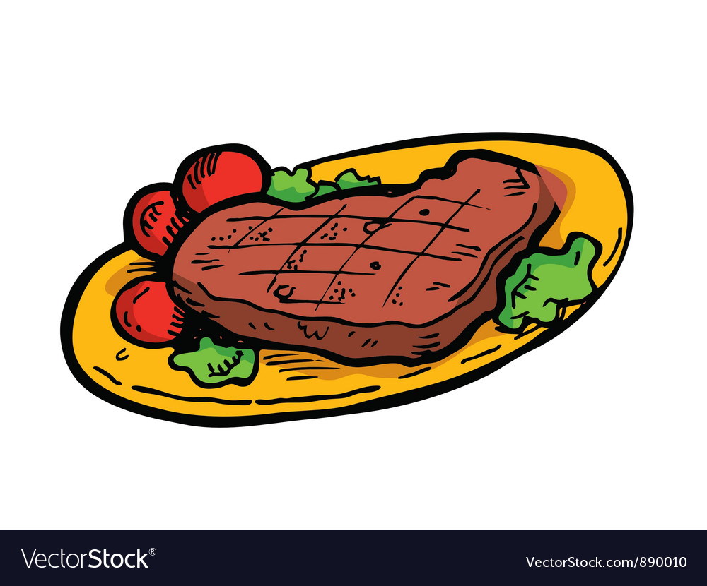 Beef Steak Royalty Free Vector Image Vectorstock