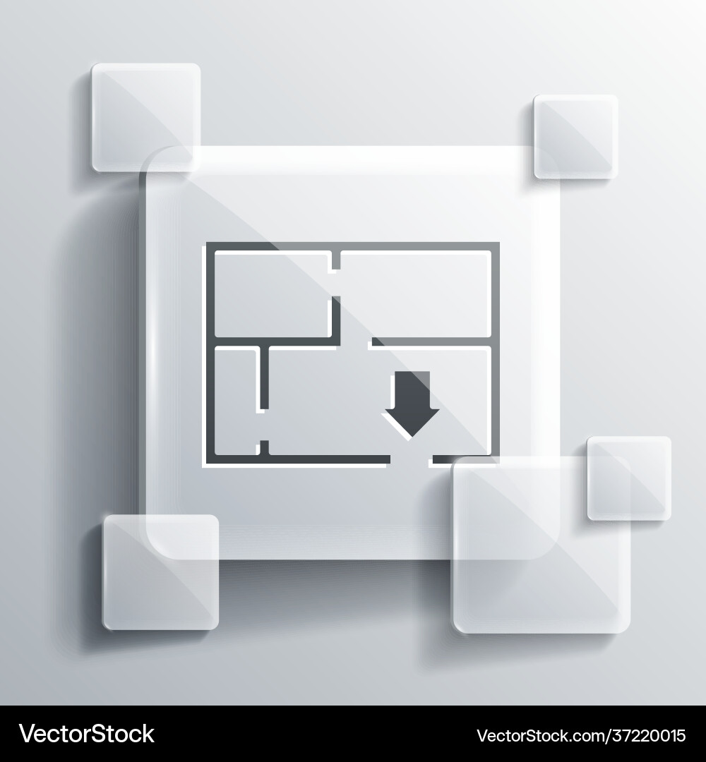 Grey evacuation plan icon isolated Royalty Free Vector Image
