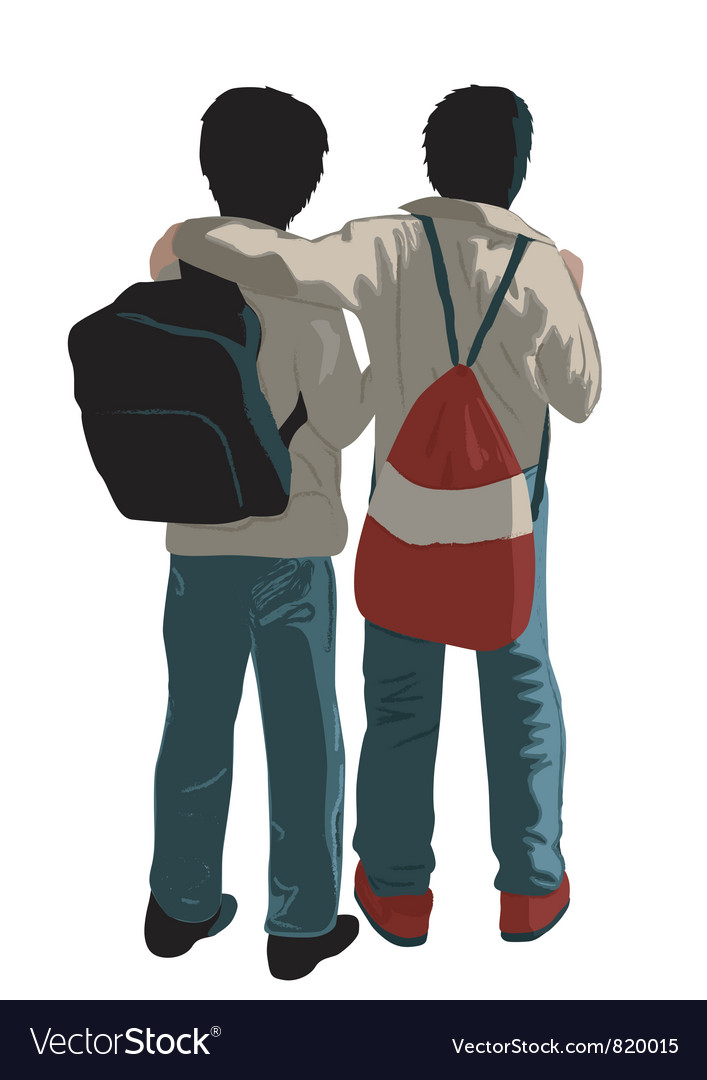 Two friends Royalty Free Vector Image - VectorStock