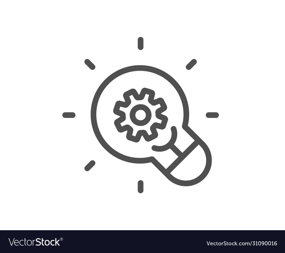 Innovation line icon light bulb with cog sign Vector Image