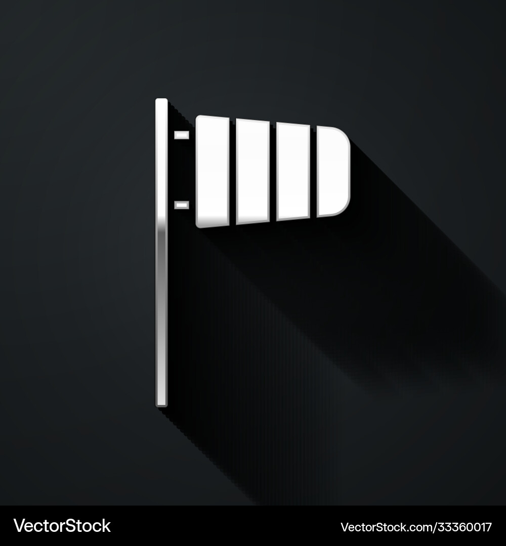 Silver cone meteorology windsock wind vane icon Vector Image