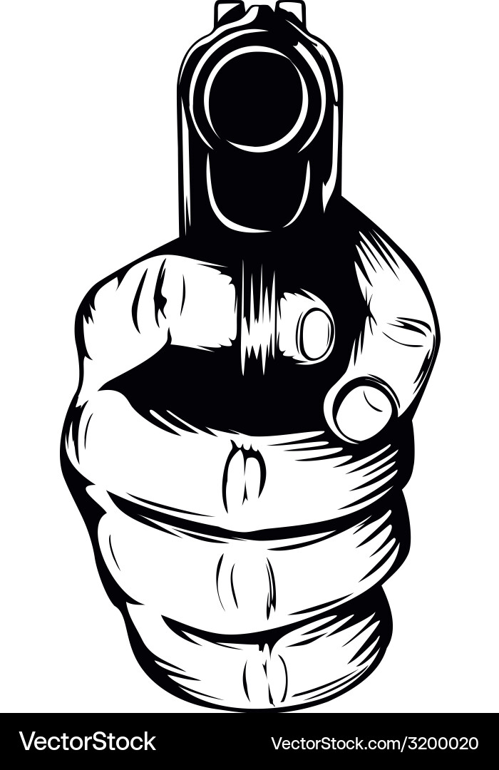 Hand with gun Royalty Free Vector Image - VectorStock
