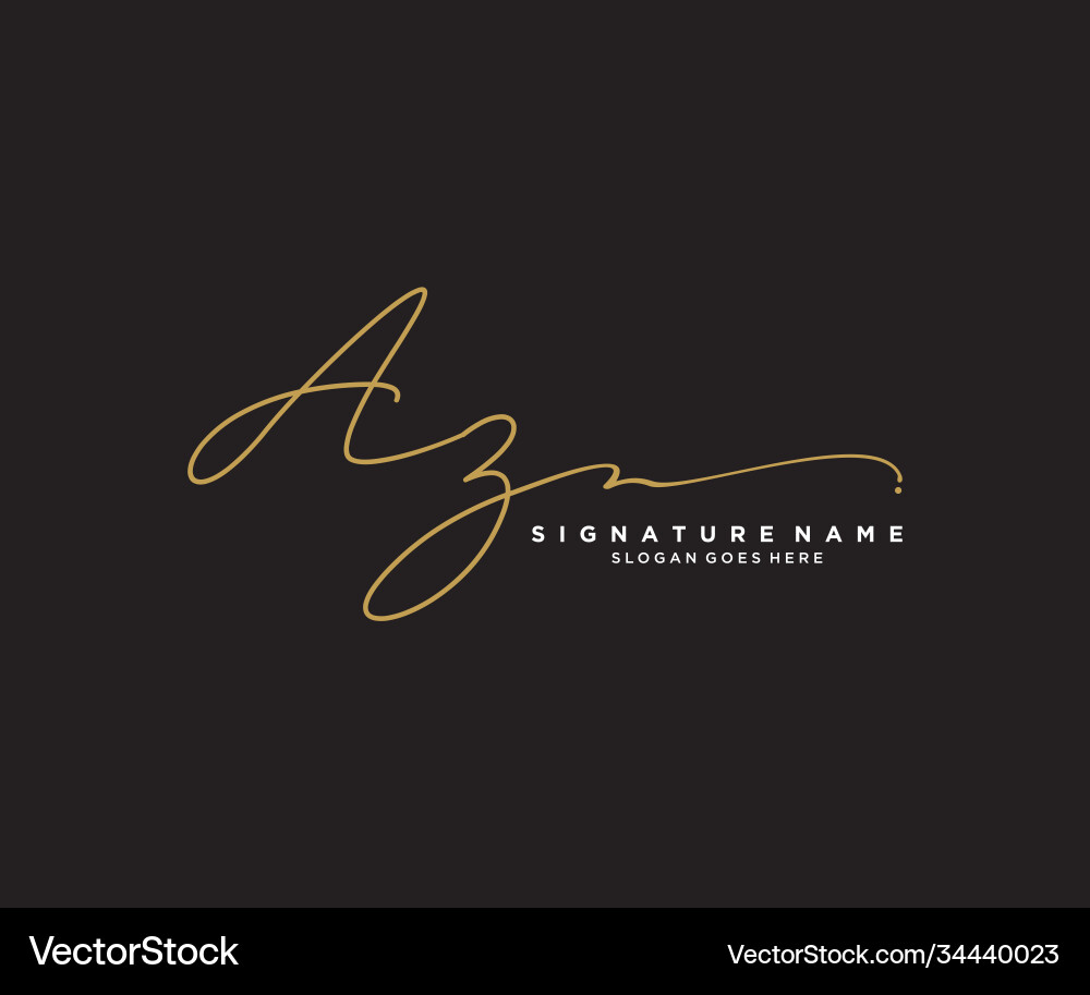 Letter az signature logo template Royalty Free Vector Image