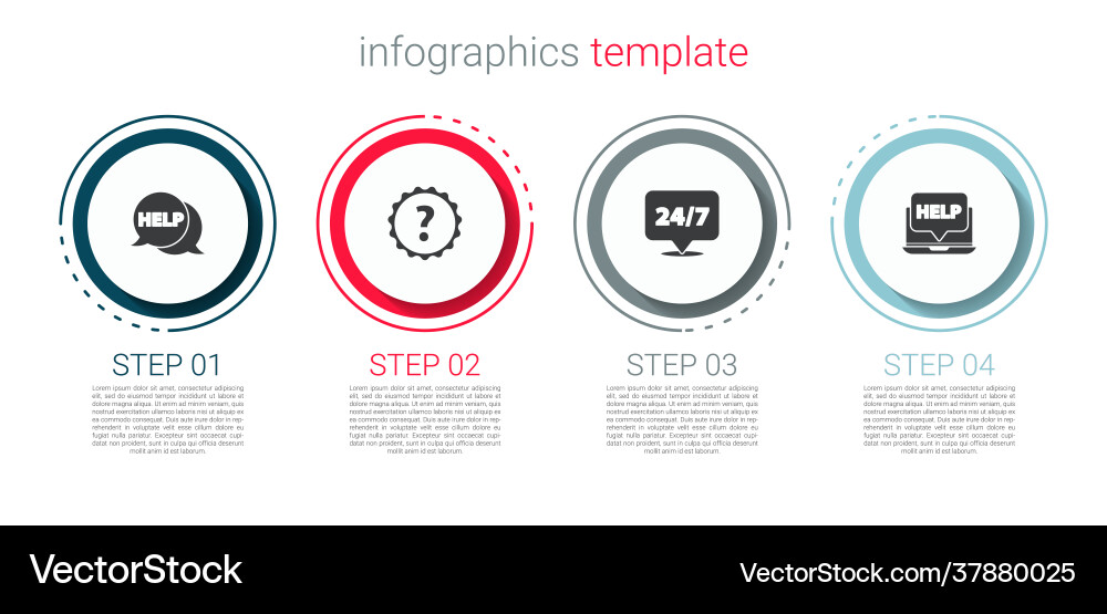 Set speech bubble with text help question mark Vector Image