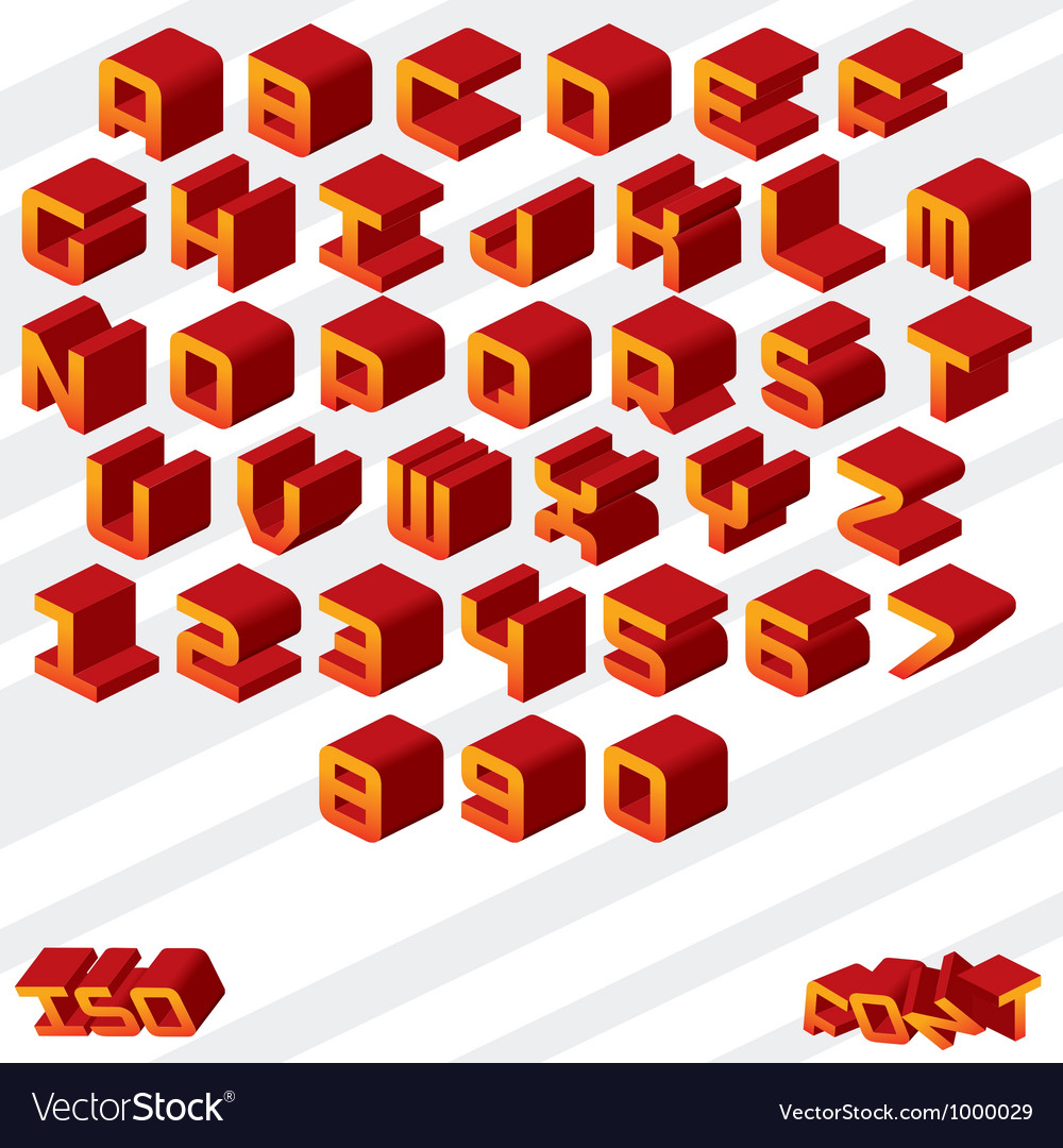 3D Isometric Alphabet Royalty Free Vector Image 3D Isometric Alphabet Royalty Free Vector Image