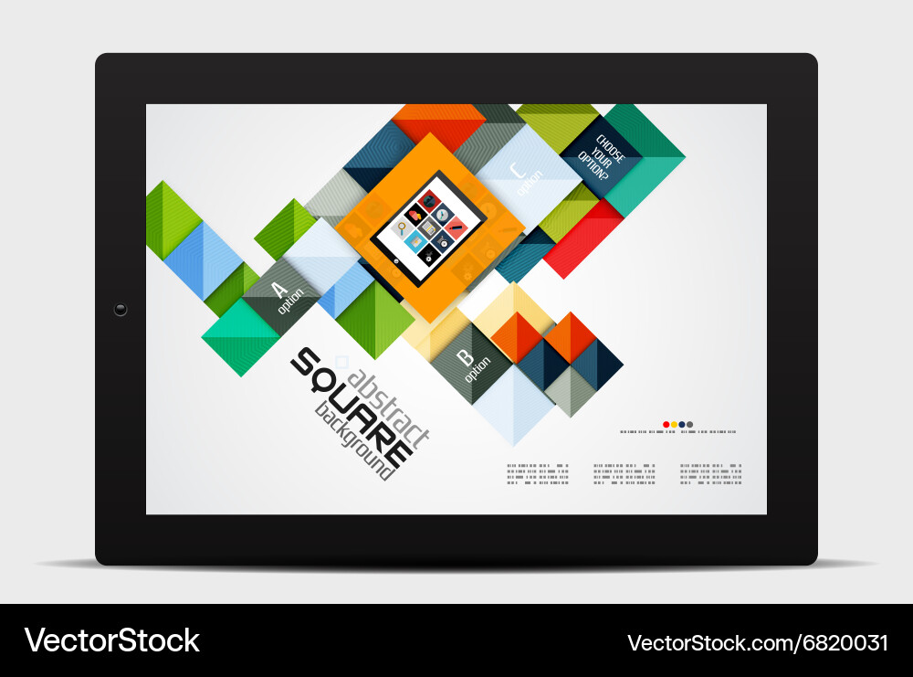 Geometric square shapes and infographic option Vector Image