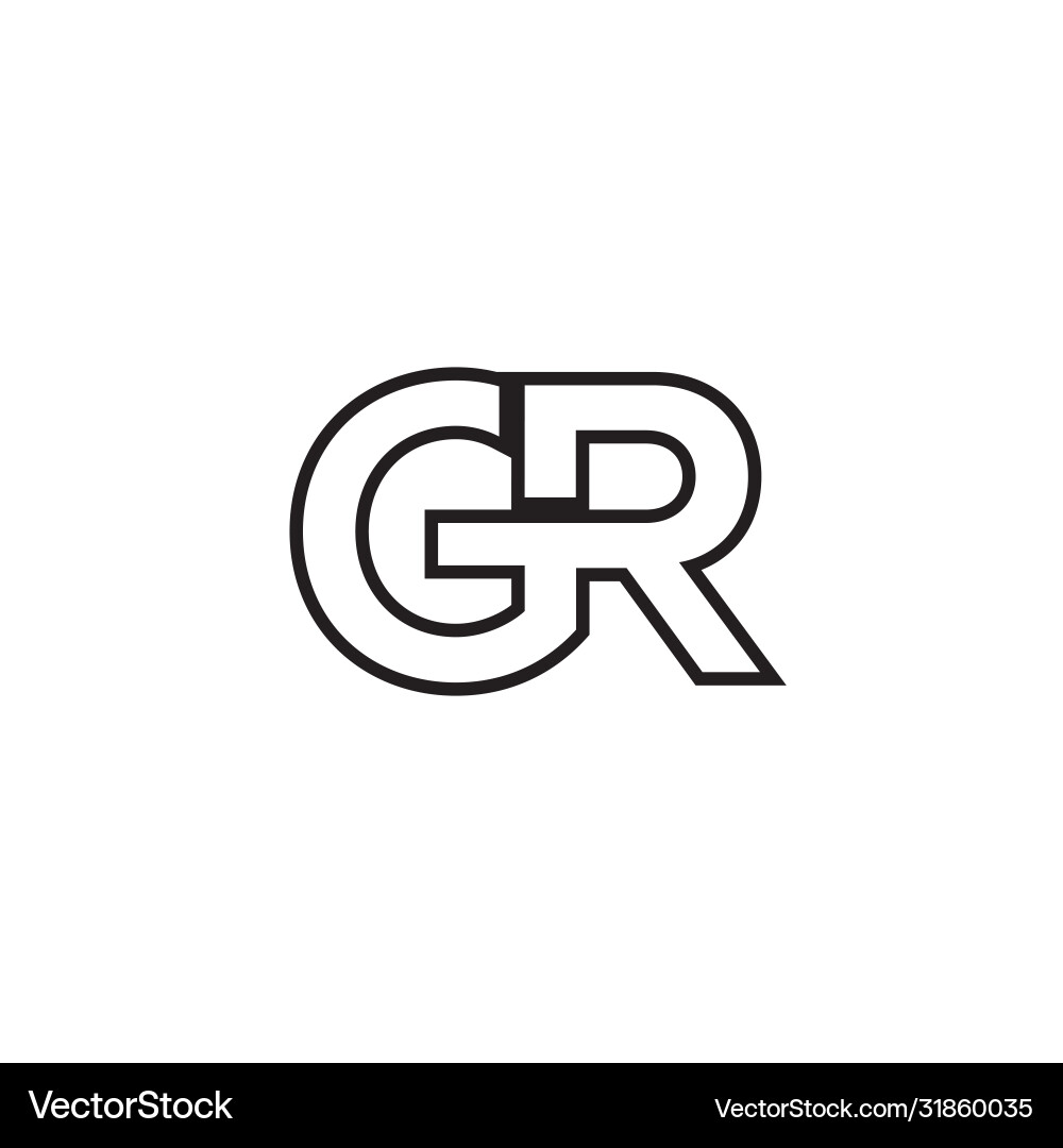 Lines letter g r design Royalty Free Vector Image