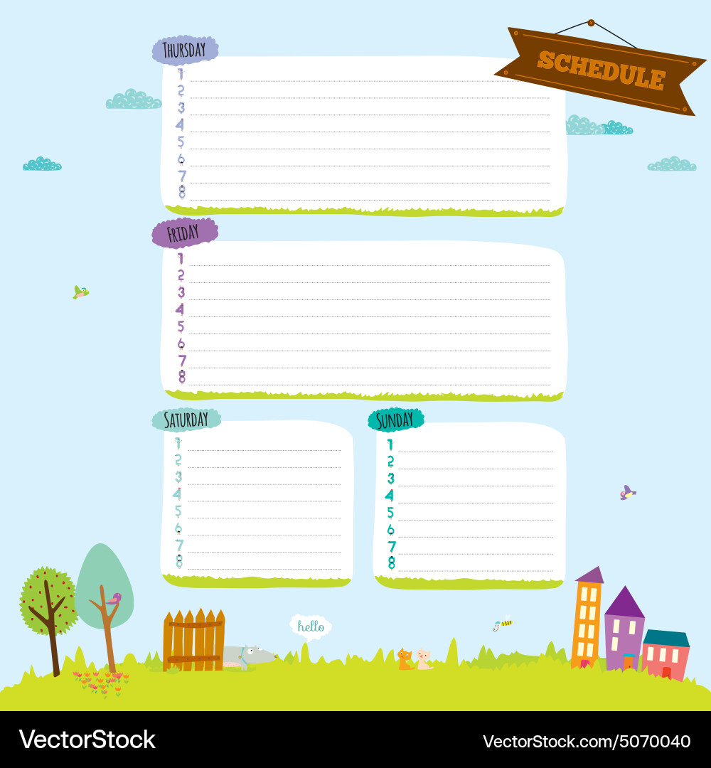 School design for notebook diary organizers Vector Image