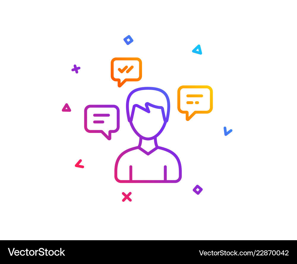 Chat messages line icon conversation sign Vector Image