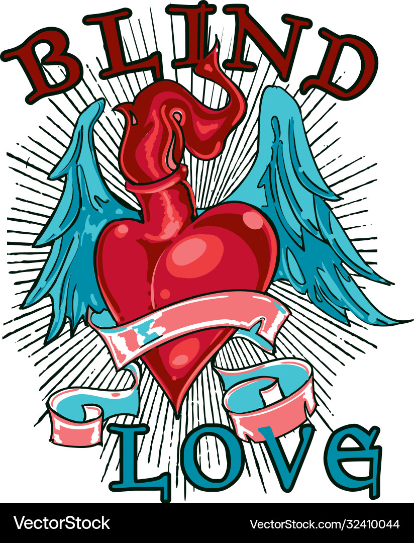 Blind love is Royalty Free Vector Image - VectorStock